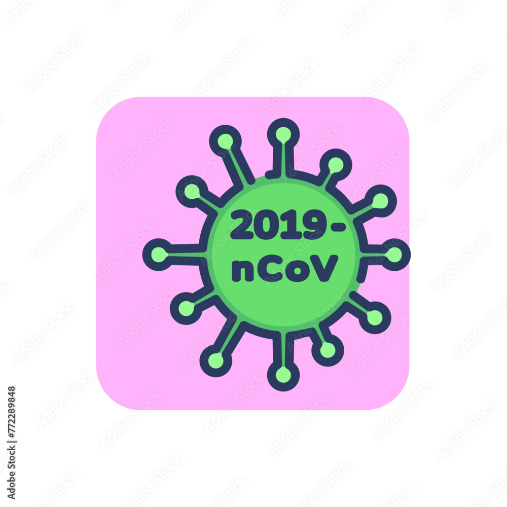 Coronavirus thin line icon. Flu, disease, contagiousness outline sign ...