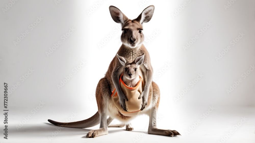 Two kangaroos sitting side by side, each with a leg over the other's ...