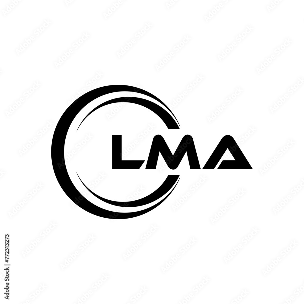 LMA letter logo design in illustration. Vector logo, calligraphy ...