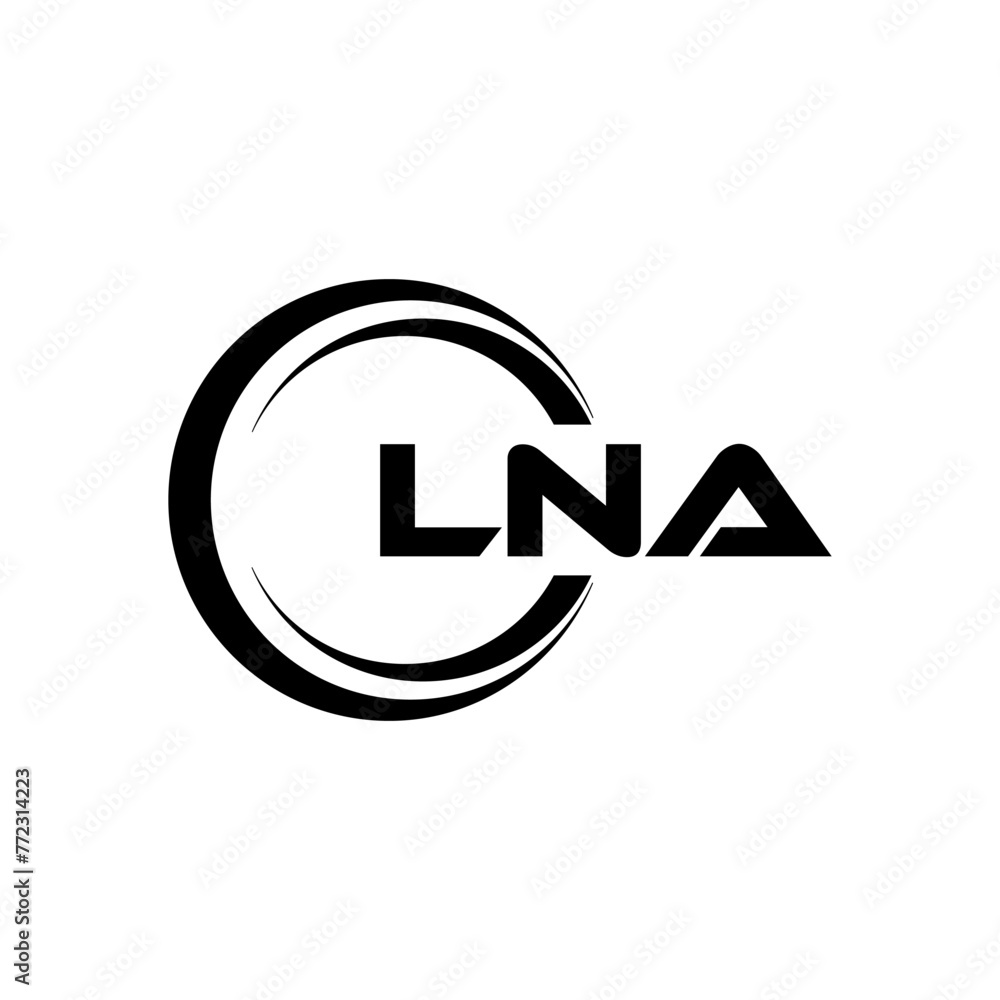 LNA letter logo design in illustration. Vector logo, calligraphy ...