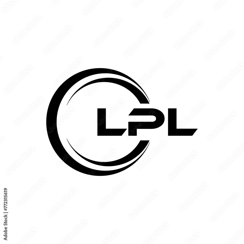 LPL letter logo design in illustration. Vector logo, calligraphy ...