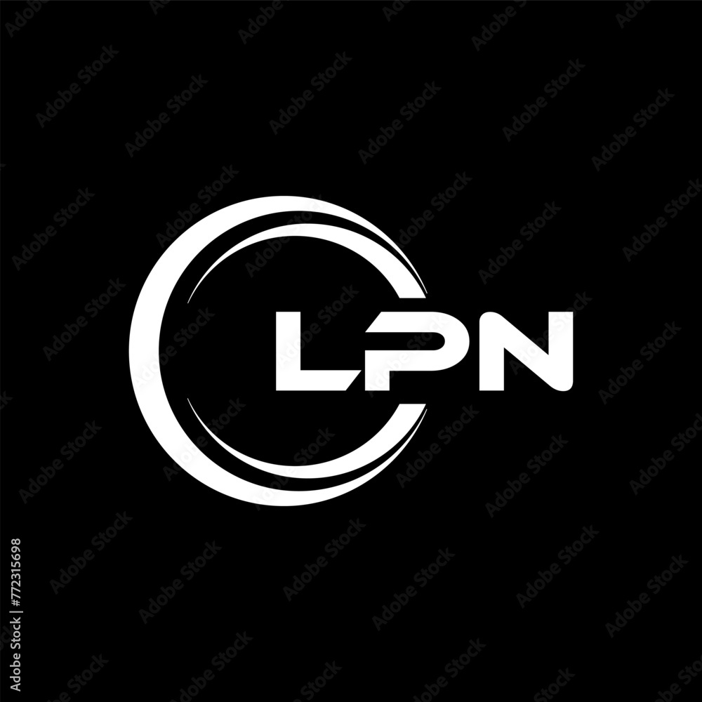 LPN letter logo design in illustration. Vector logo, calligraphy ...