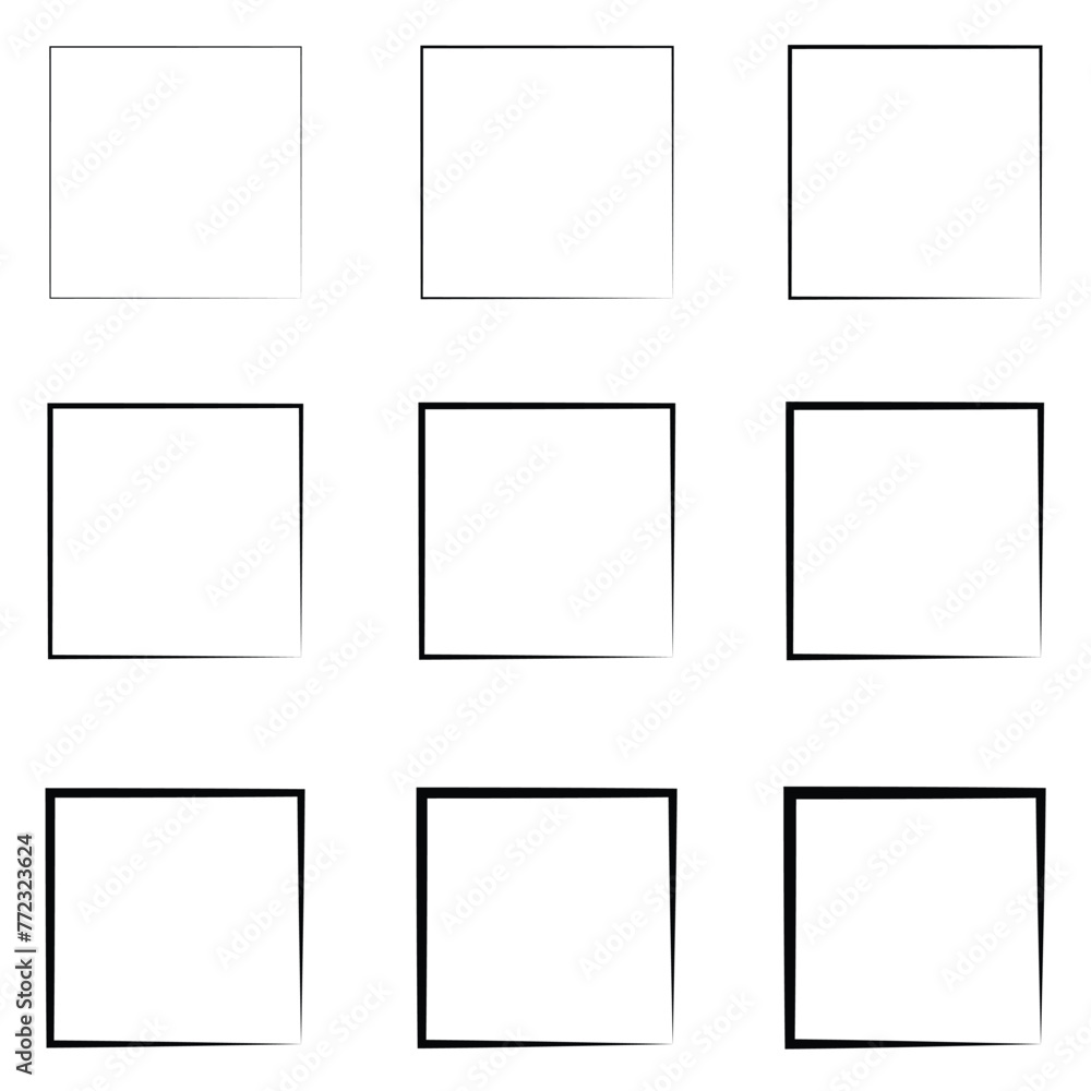 Hand drawn sketch frame vector. Simple doodle rectangle pencil frame ...