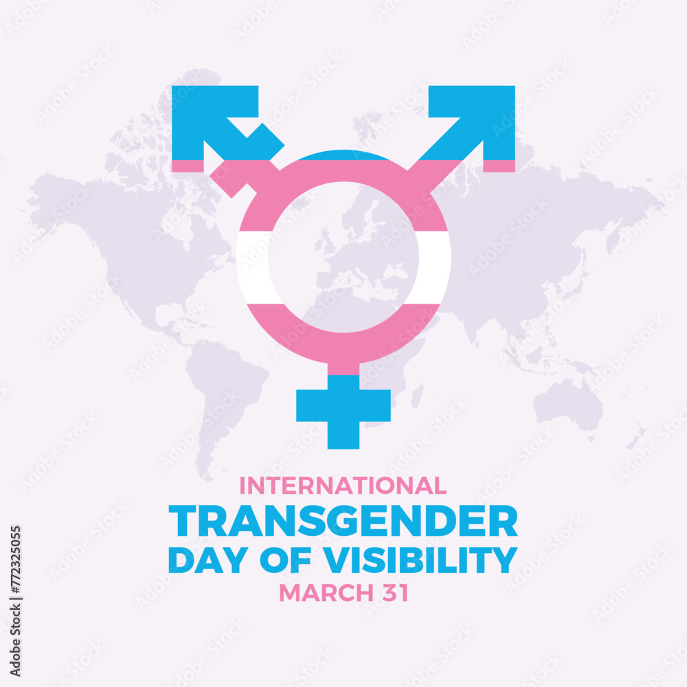 International Transgender Day of Visibility poster vector illustration ...