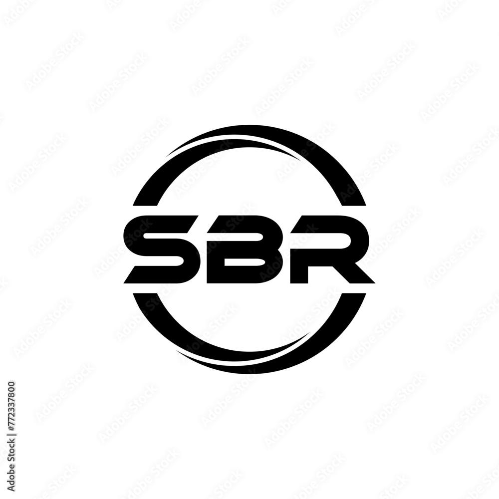 SBR letter logo design in illustration. Vector logo, calligraphy ...
