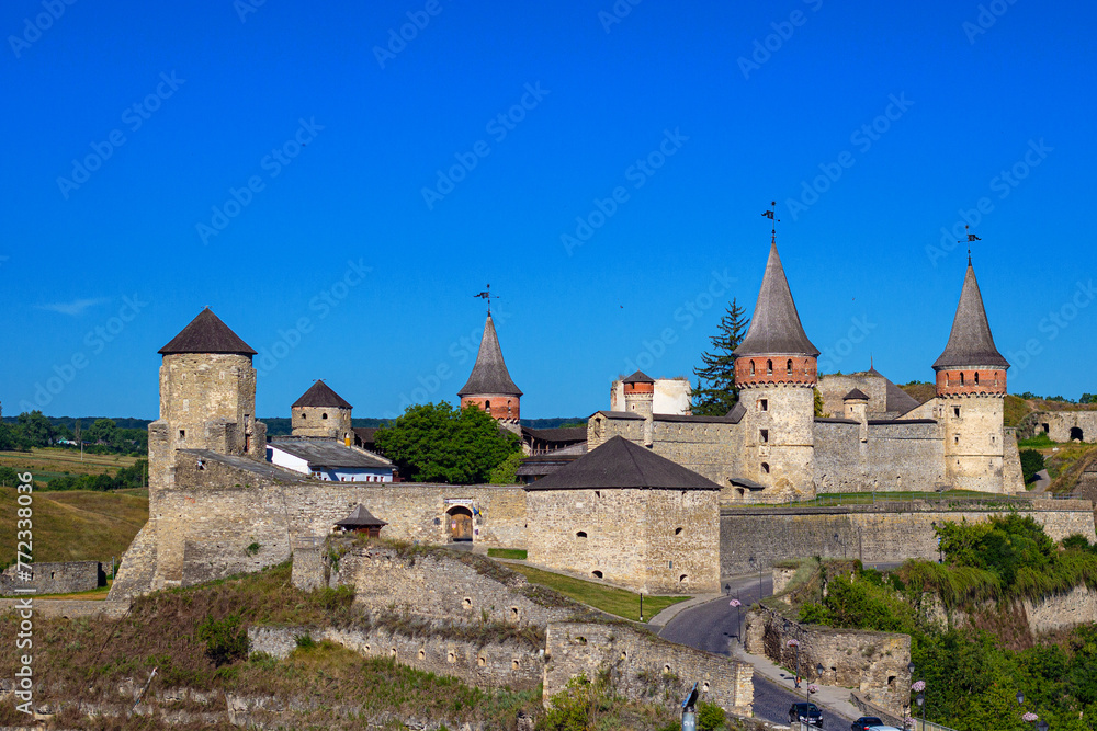 Medieval castle in the city of Kamianets-Podilskyi, ancient fortress ...