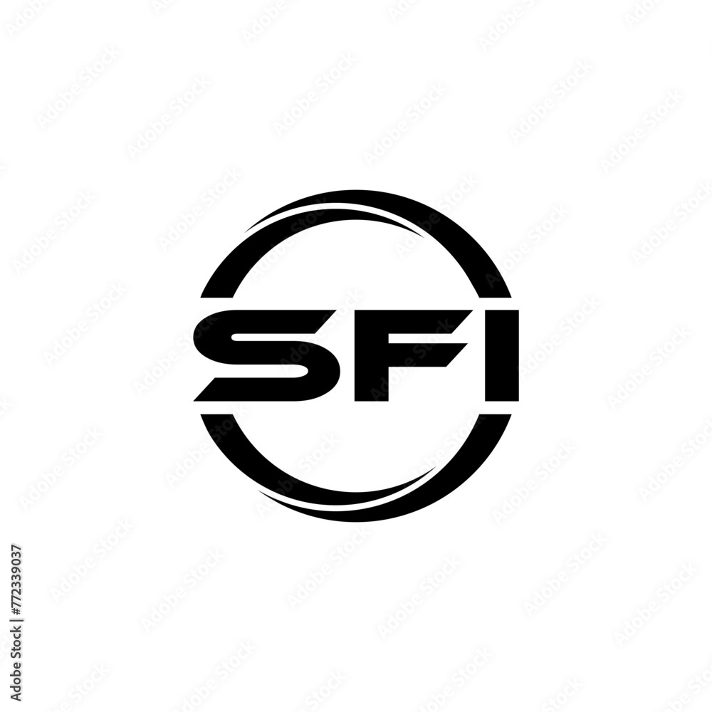 SFI letter logo design in illustration. Vector logo, calligraphy ...