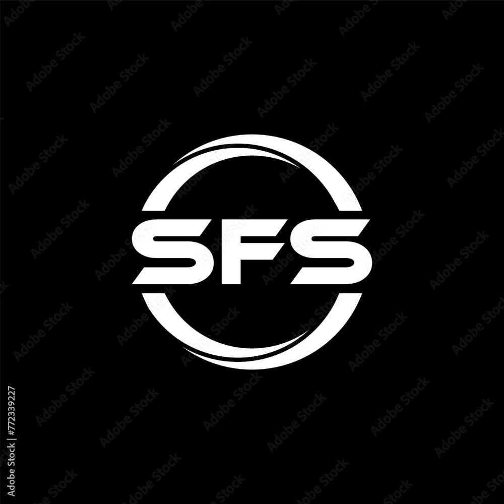 SFS letter logo design in illustration. Vector logo, calligraphy ...