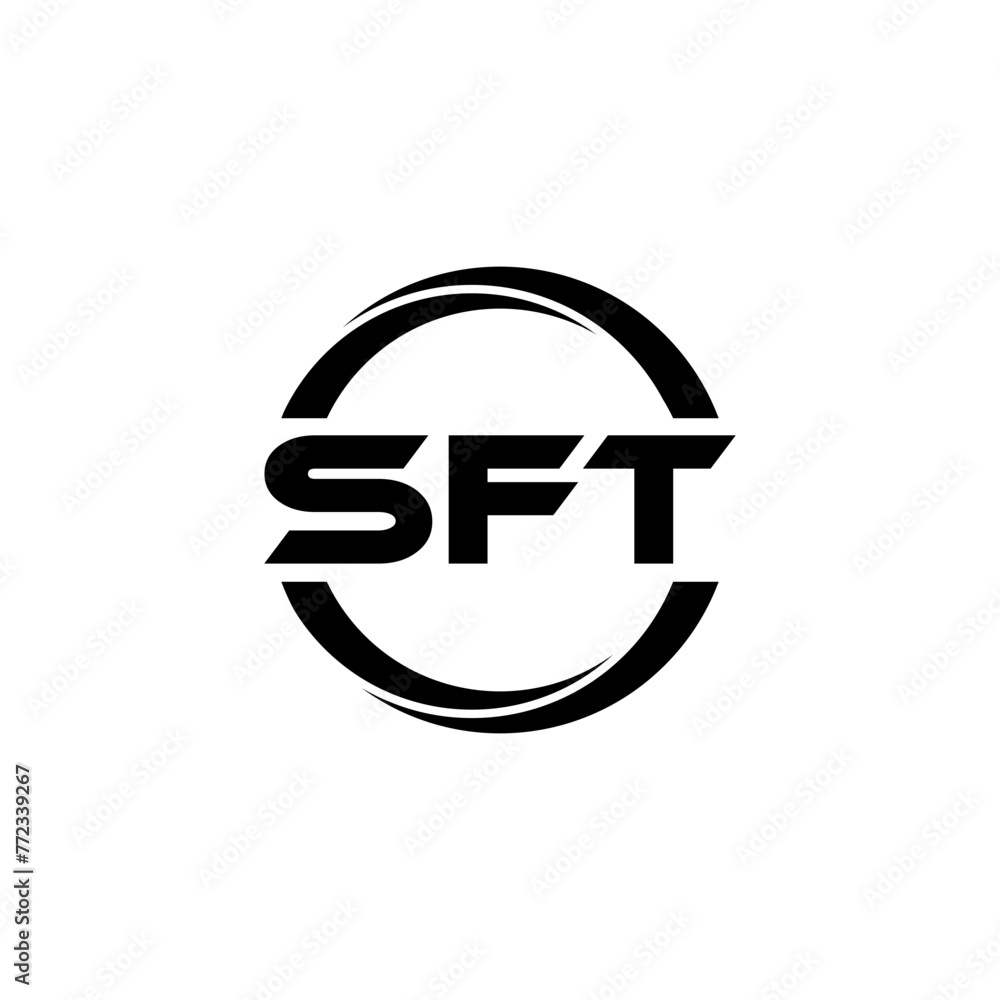 SFT letter logo design in illustration. Vector logo, calligraphy ...