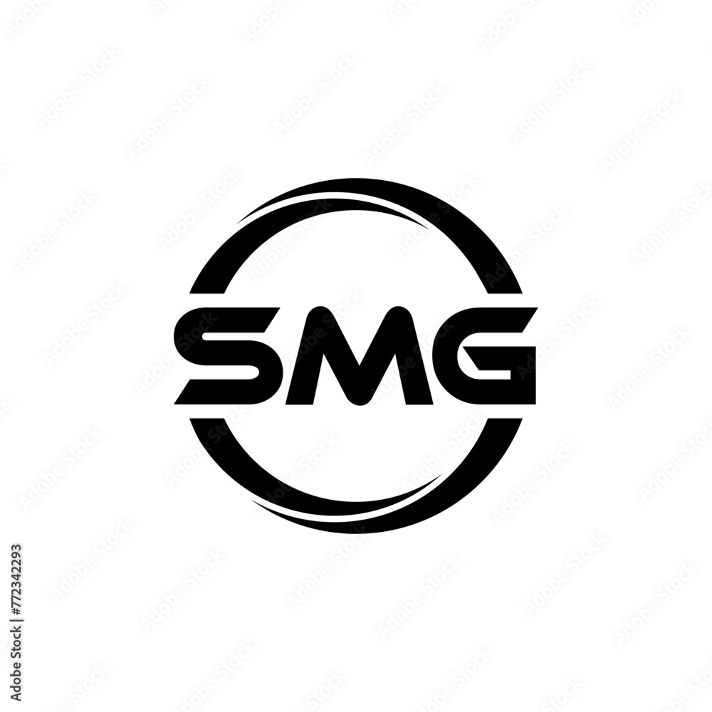 SMG letter logo design in illustration. Vector logo, calligraphy ...