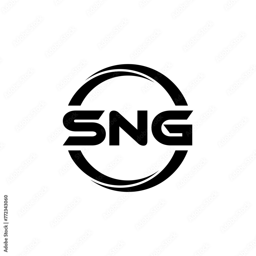 SNG letter logo design in illustration. Vector logo, calligraphy ...
