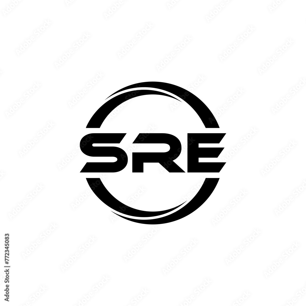 SRE letter logo design in illustration. Vector logo, calligraphy ...