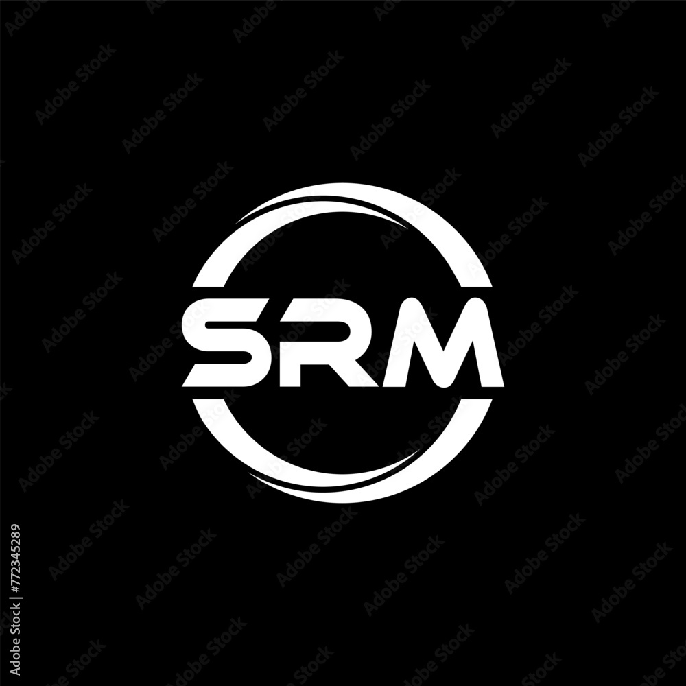 SRM letter logo design in illustration. Vector logo, calligraphy ...