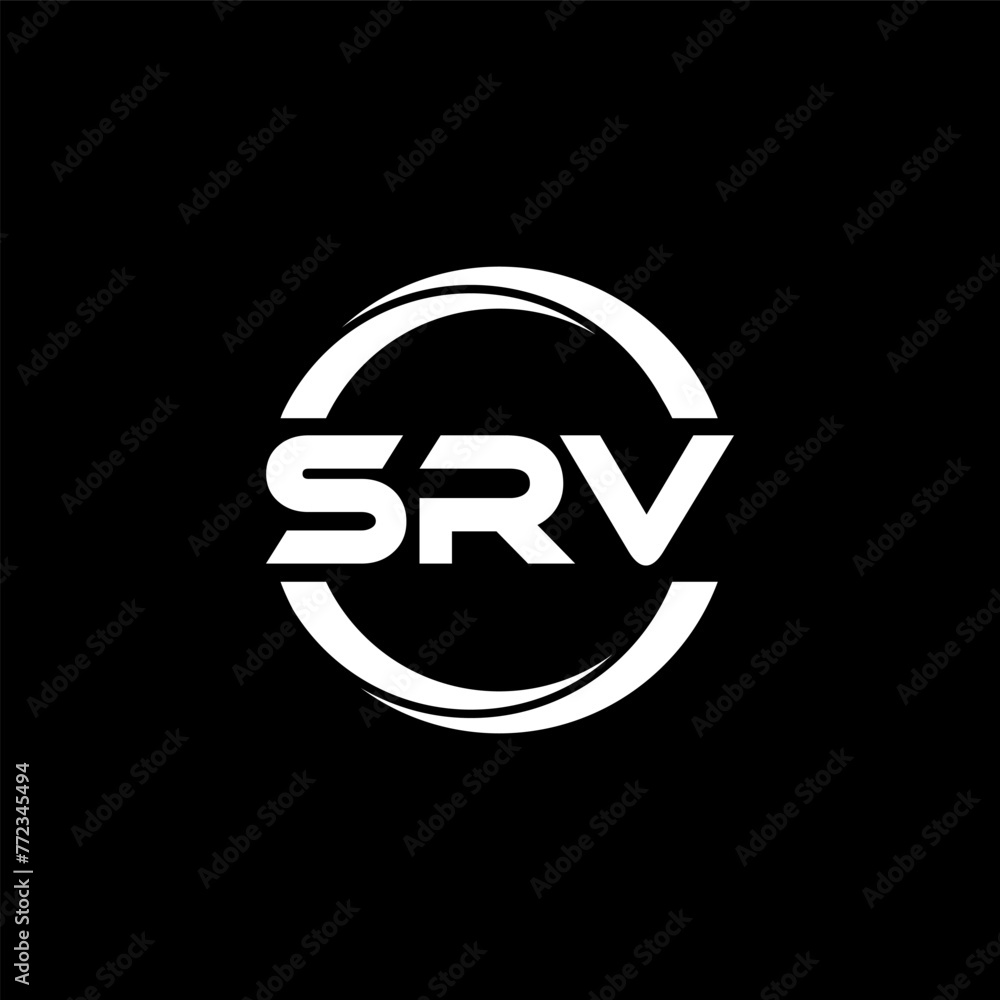 SRV letter logo design in illustration. Vector logo, calligraphy ...