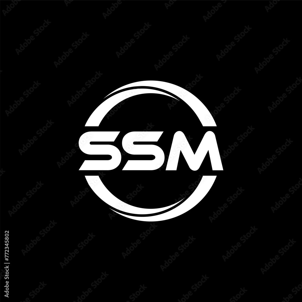 SSM letter logo design in illustration. Vector logo, calligraphy ...