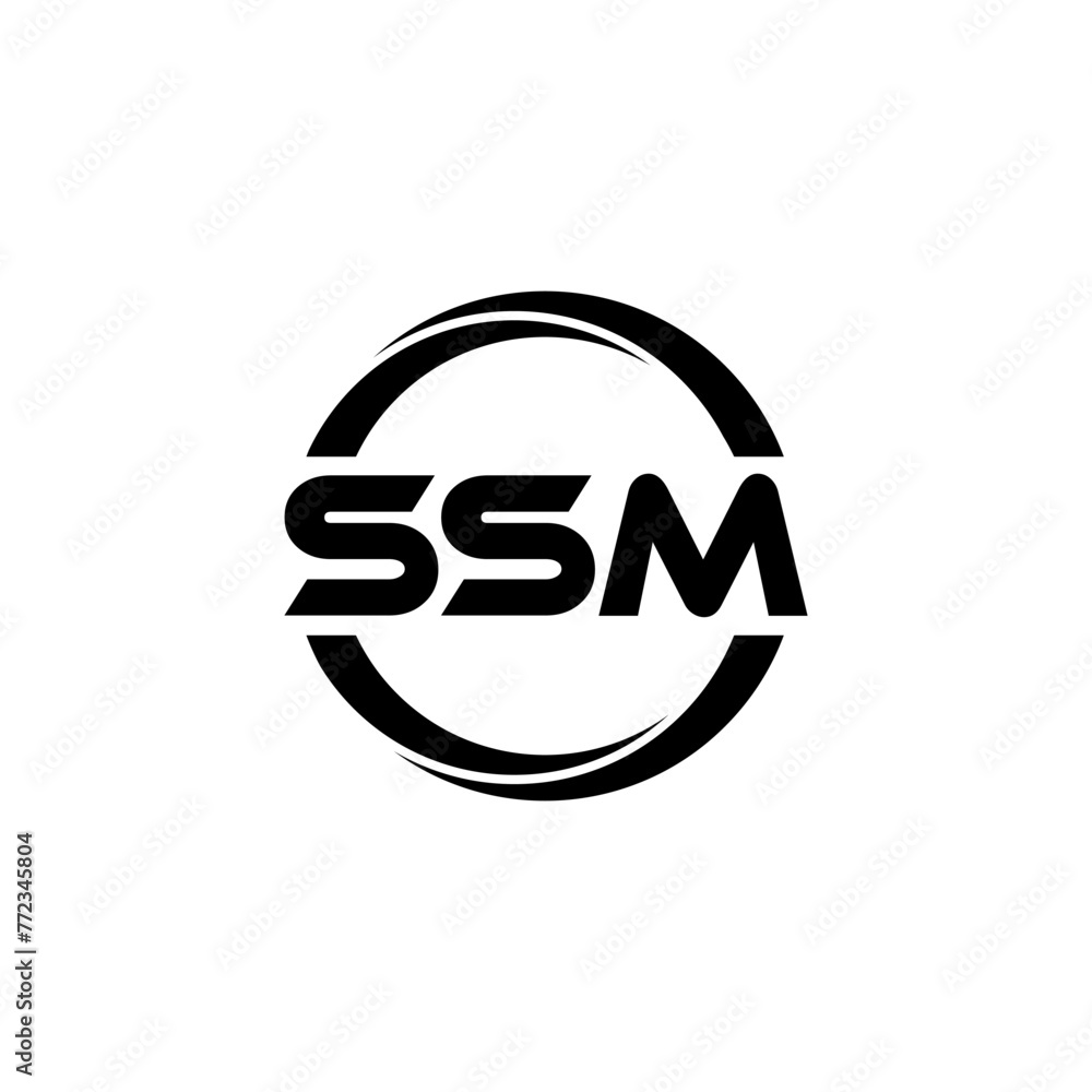 SSM letter logo design in illustration. Vector logo, calligraphy ...