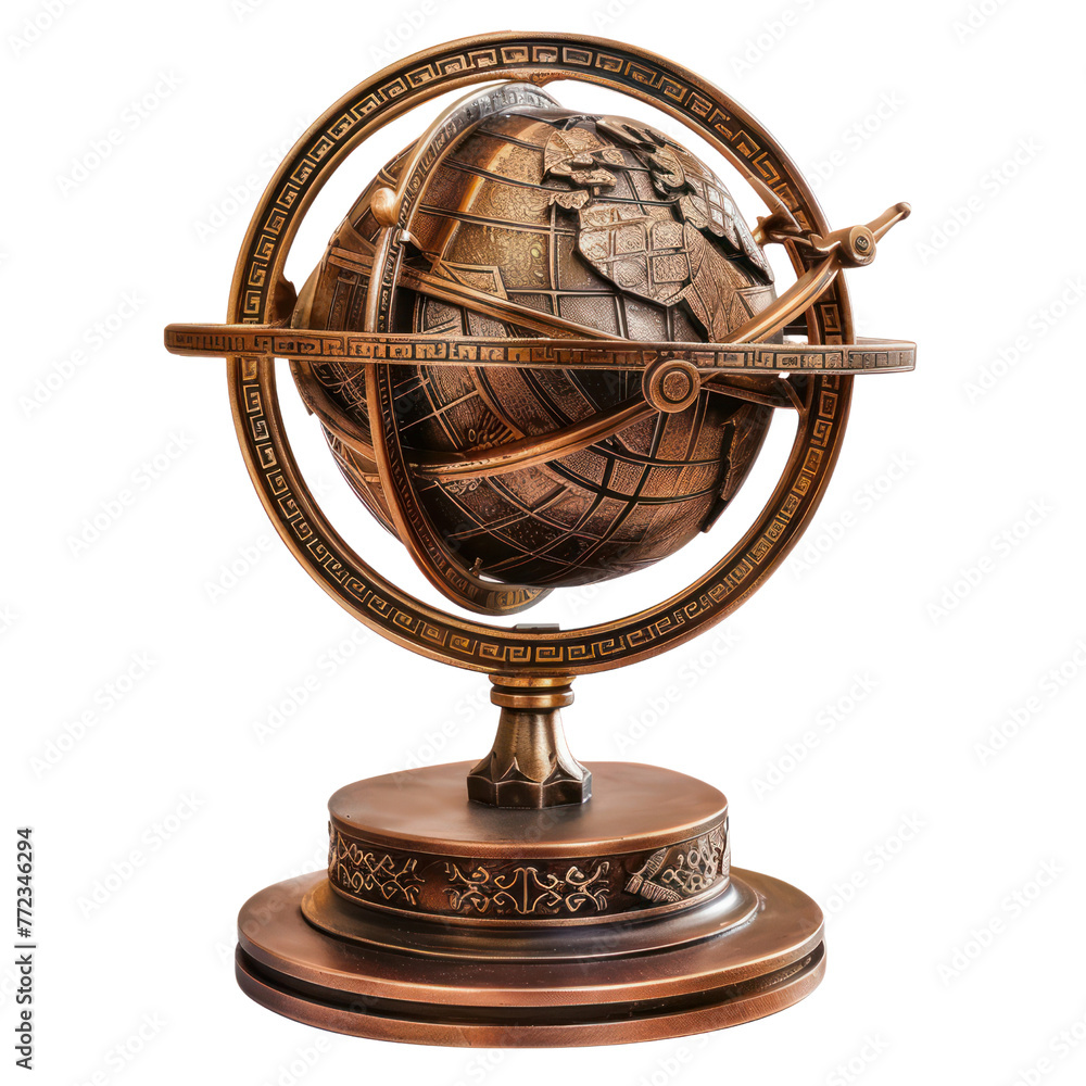Armillary sphere of Greek Art objsect iolate on transparent png. Stock ...