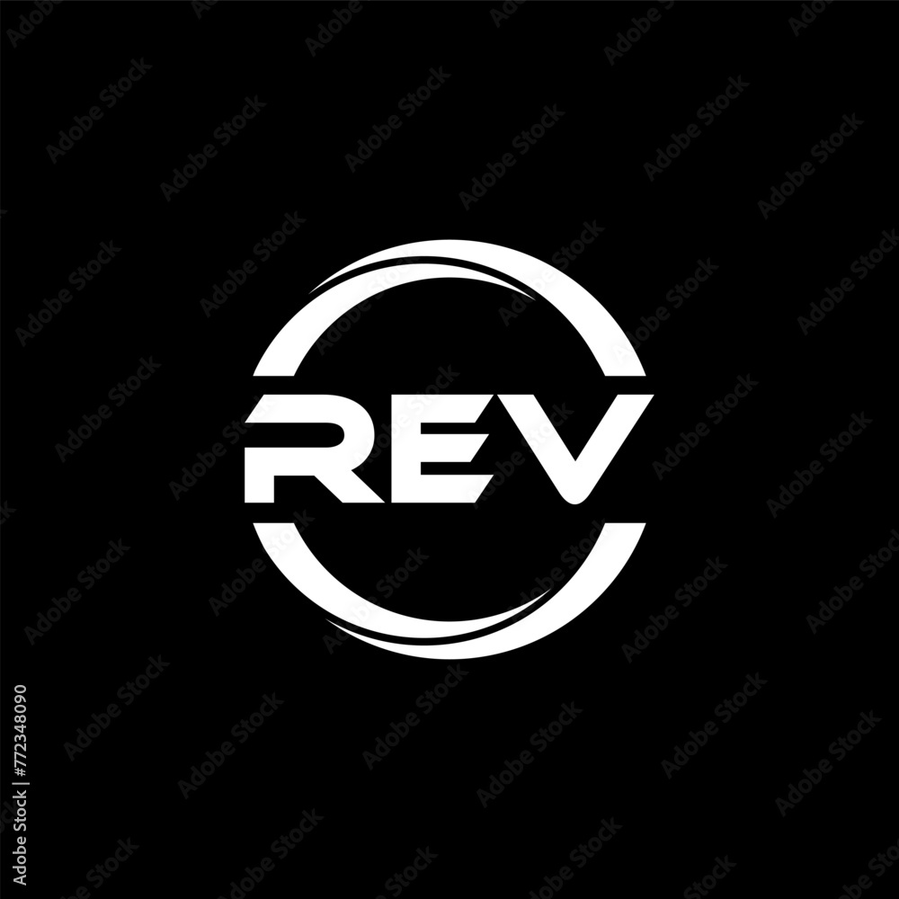REV letter logo design in illustration. Vector logo, calligraphy ...