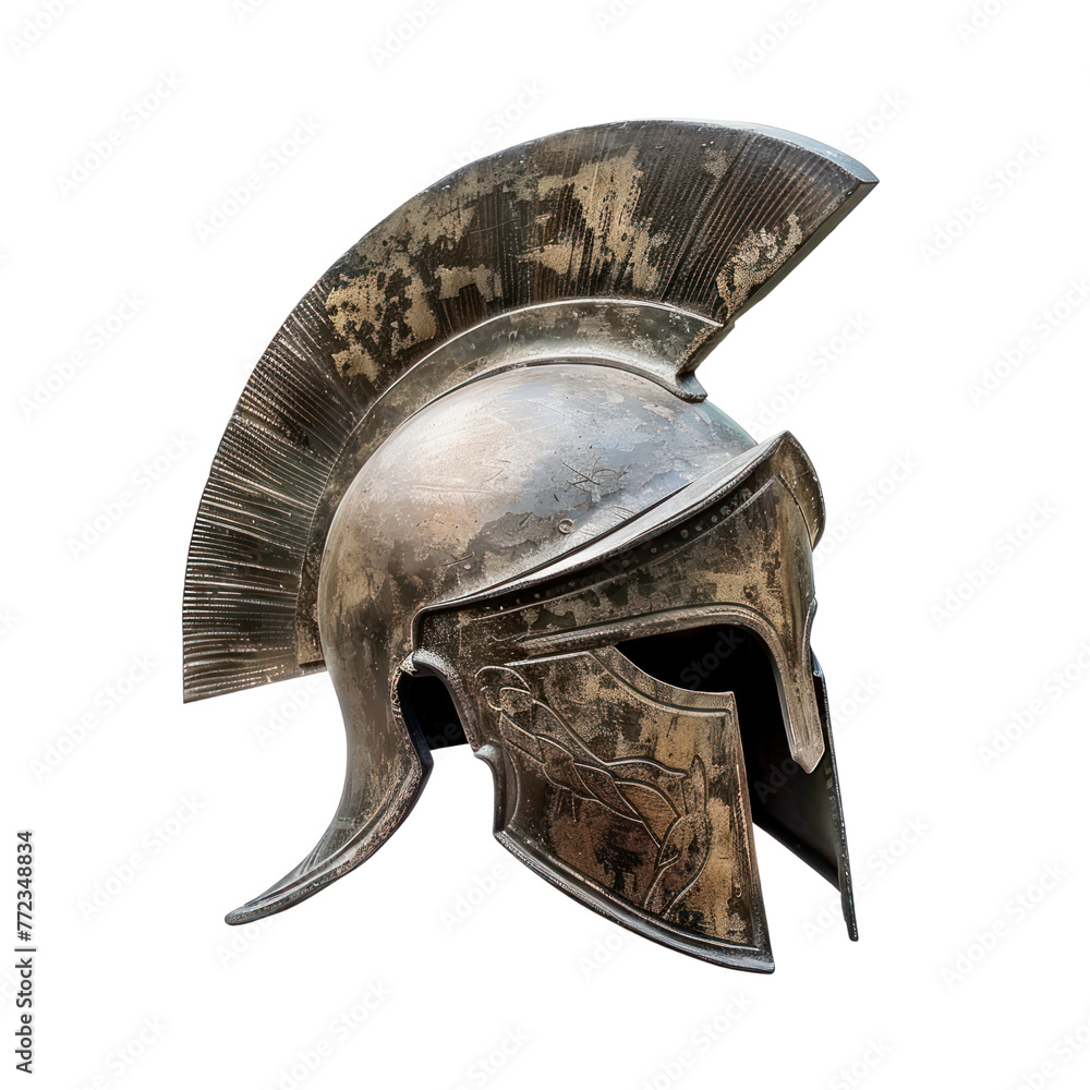 Hoplite helmet of Greek Art objsect iolate on transparent png. Stock ...