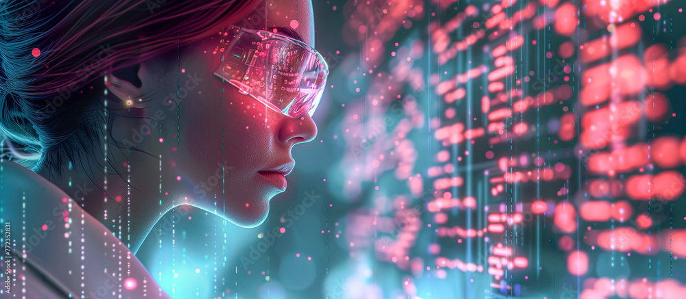 VR Coding Interface - Concept of a programmer who interacts with a ...