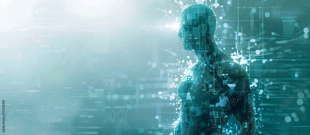 Mapping the Human Body - Digital human silhouette glimmers with data ...