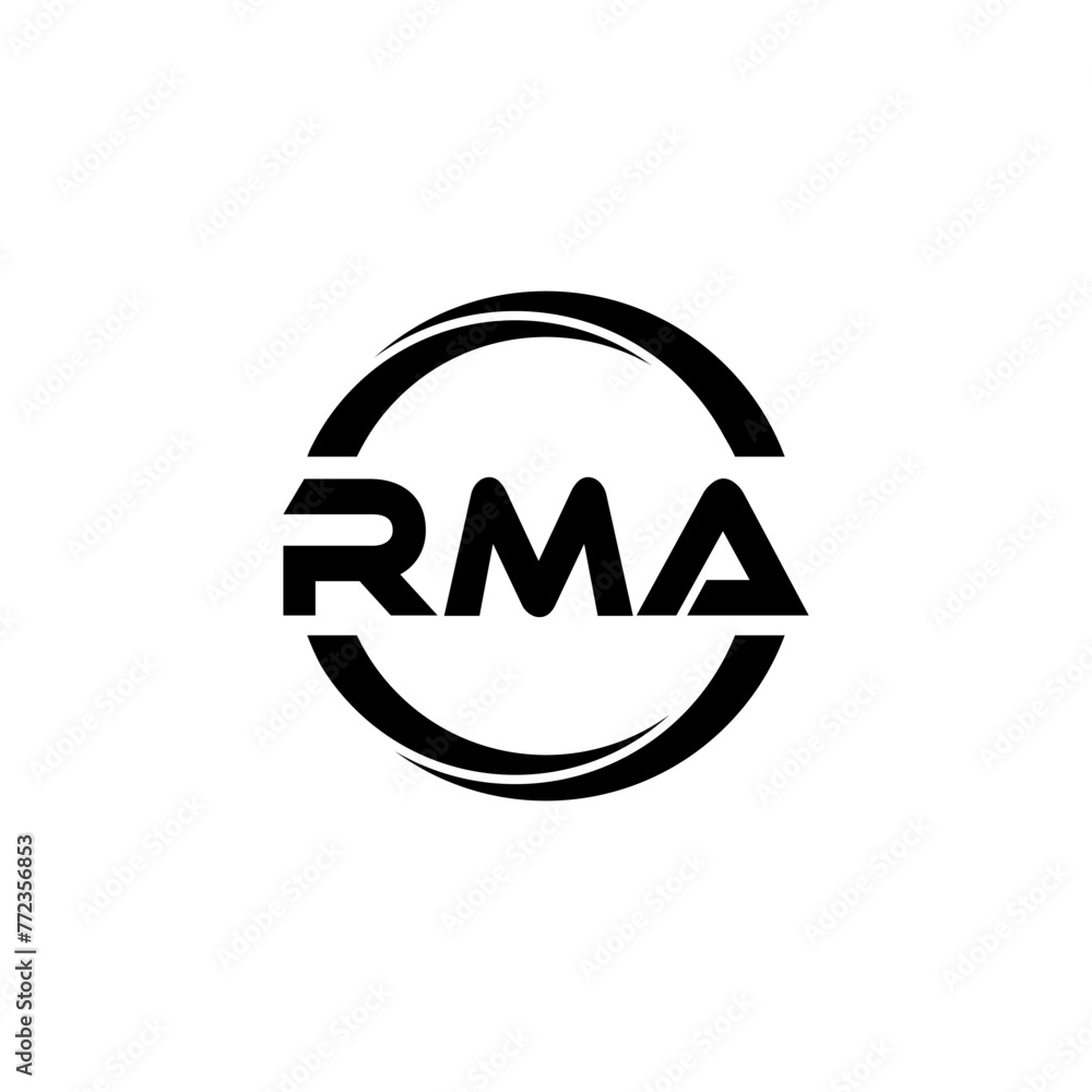 RMA letter logo design in illustration. Vector logo, calligraphy ...