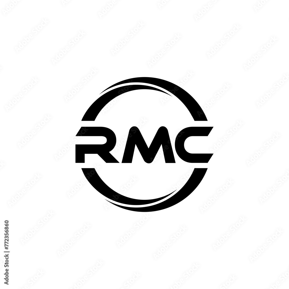 RMC letter logo design in illustration. Vector logo, calligraphy ...