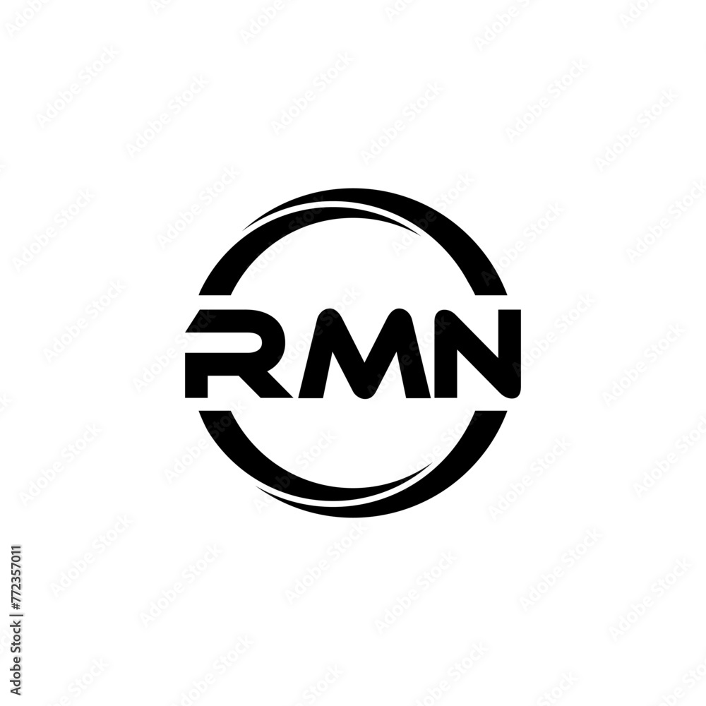 RMN letter logo design in illustration. Vector logo, calligraphy ...