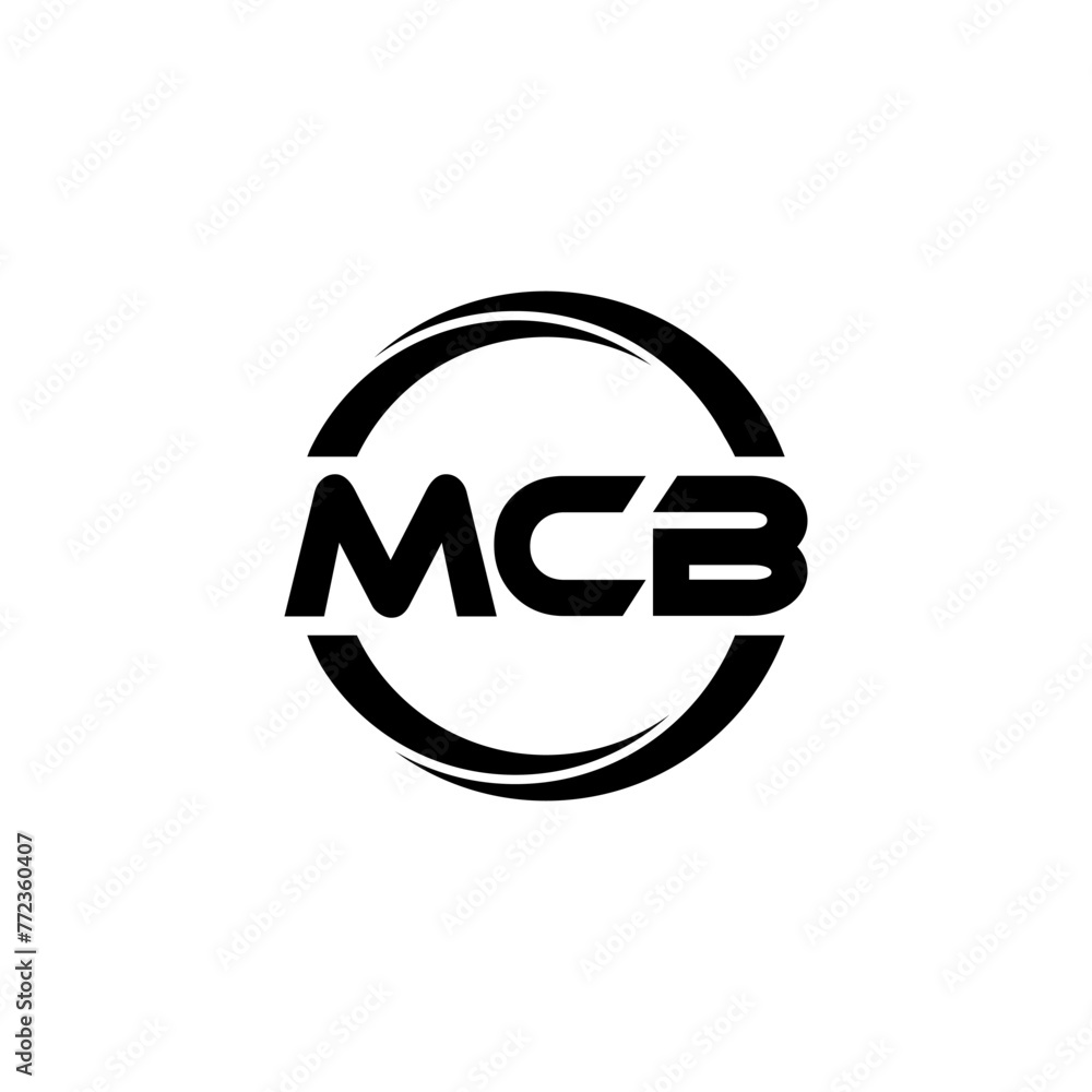 MCB letter logo design in illustration. Vector logo, calligraphy ...