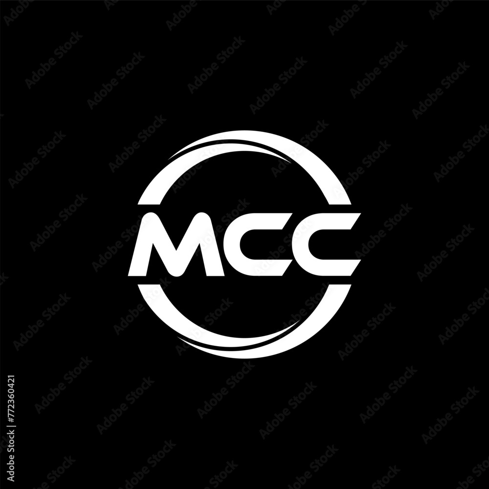 MCC letter logo design in illustration. Vector logo, calligraphy ...