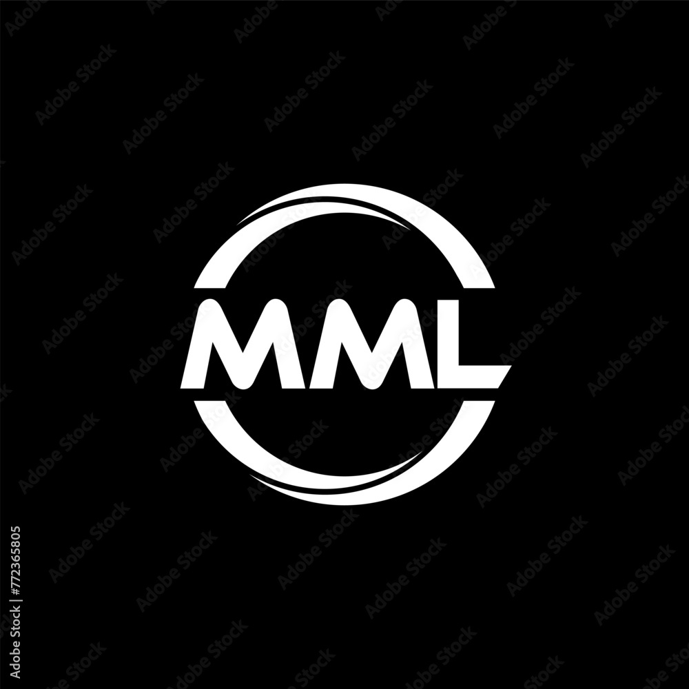 MML letter logo design in illustration. Vector logo, calligraphy ...