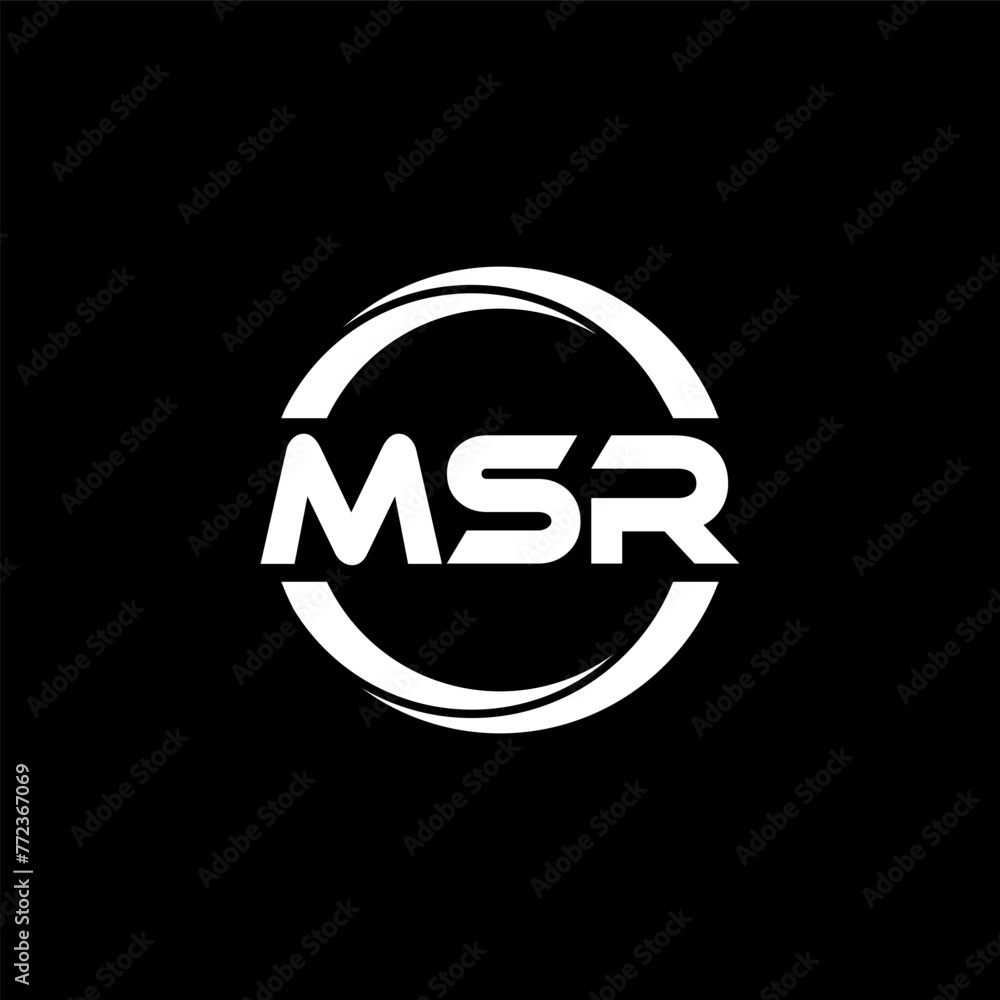 MSR letter logo design in illustration. Vector logo, calligraphy ...