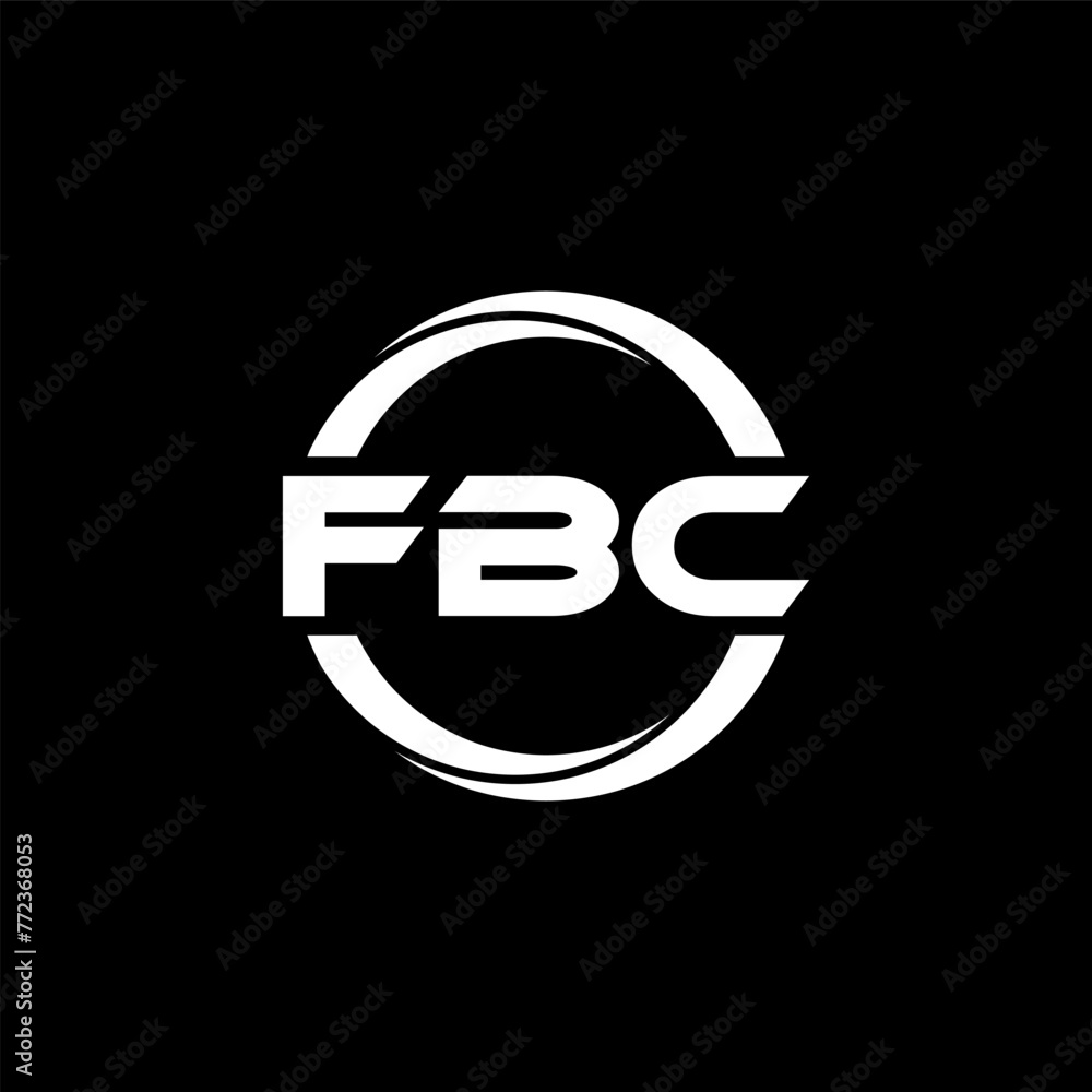 FBC letter logo design in illustration. Vector logo, calligraphy ...