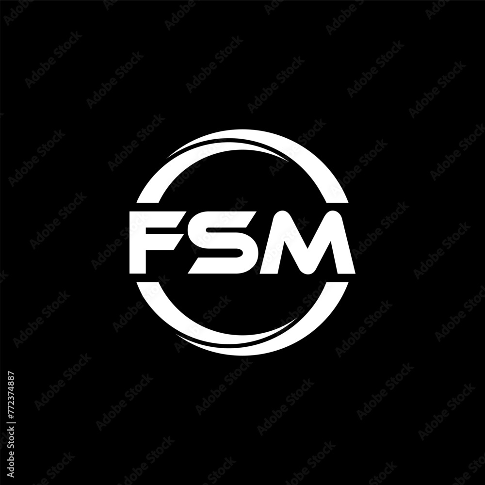 FSM letter logo design in illustration. Vector logo, calligraphy ...