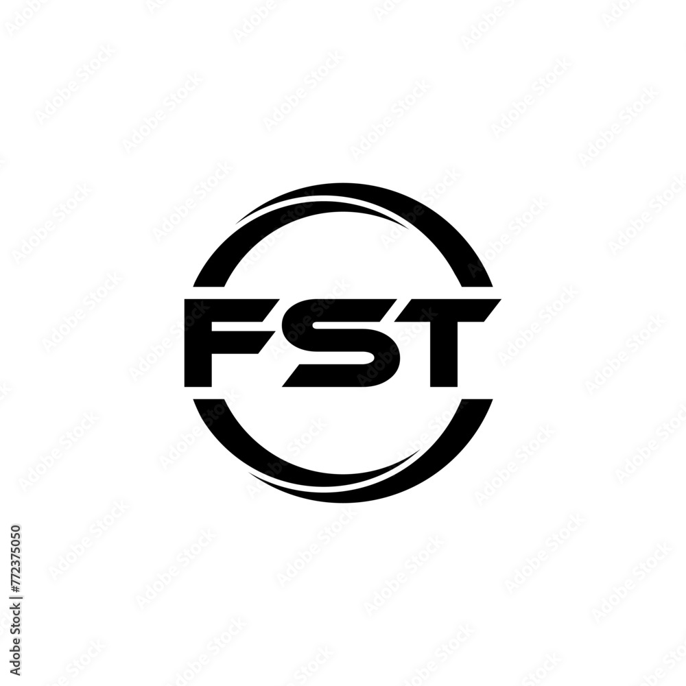 FST letter logo design in illustration. Vector logo, calligraphy ...