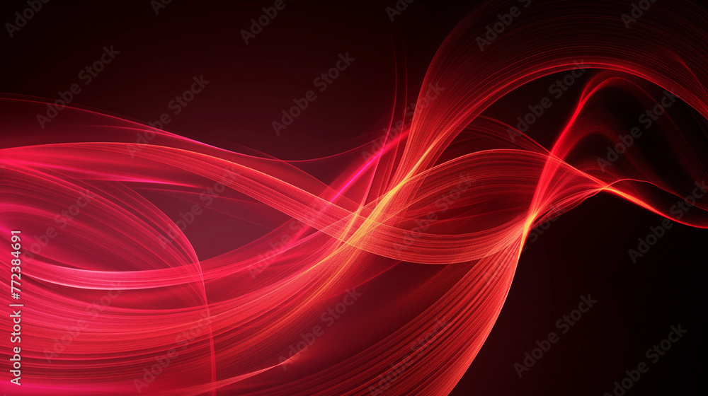 Abstract red glowing curved lines background. Website, wallpaper etc ...
