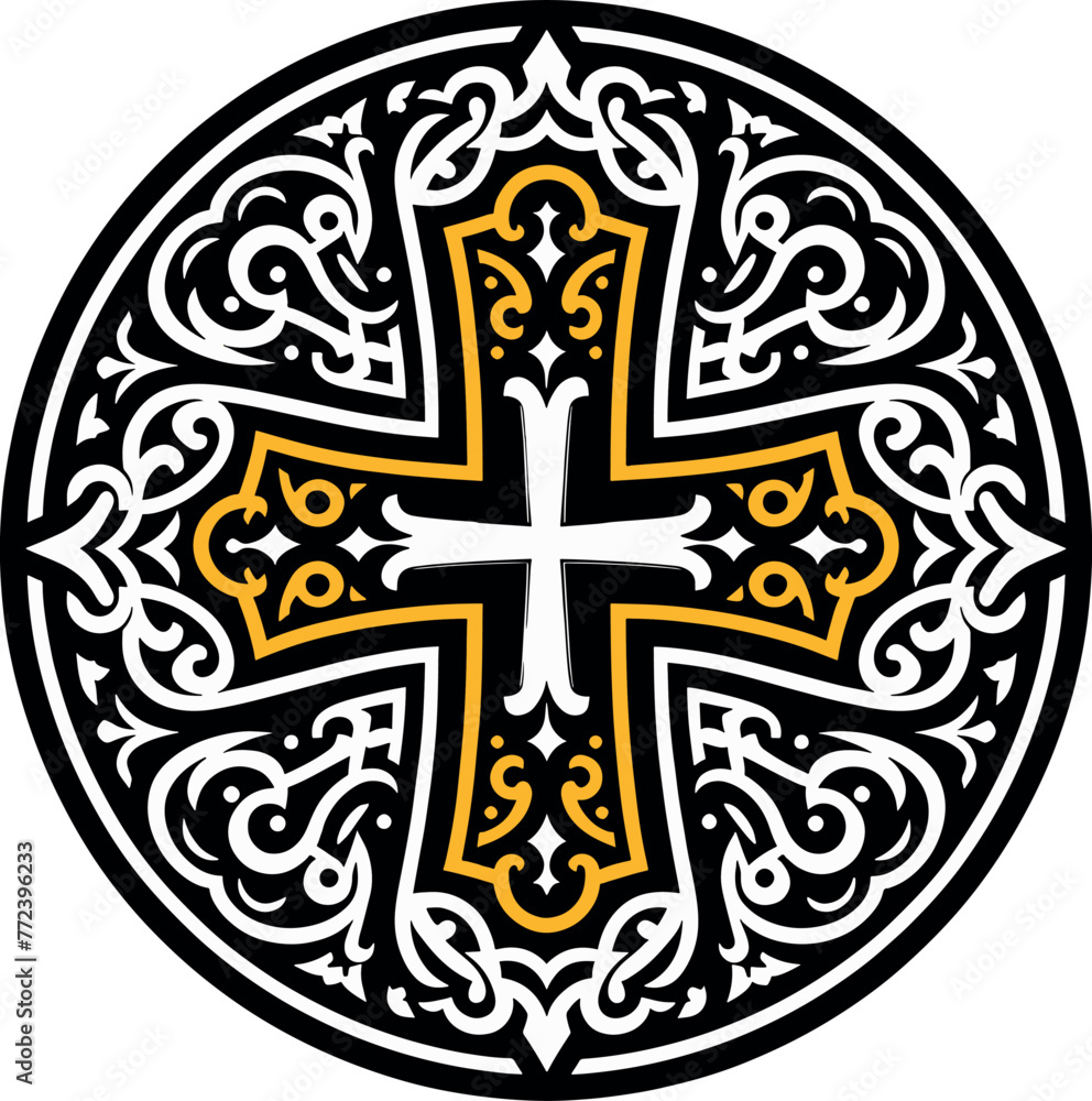 Vecteur Stock Vector illustration of an ornamental Christian cross ...