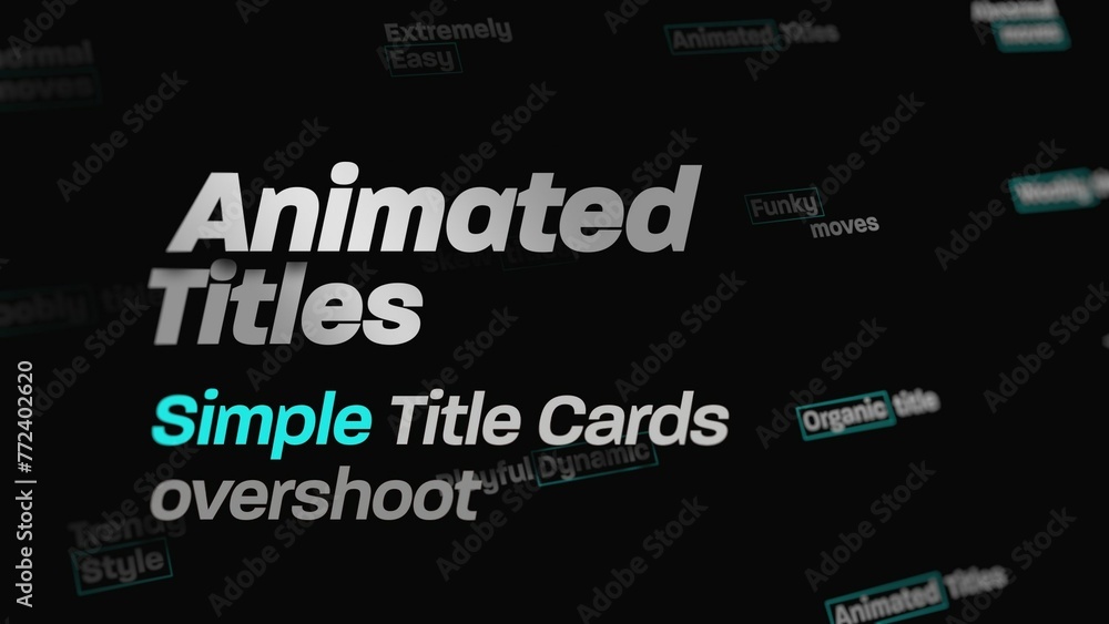 Simple Title Cards Overshoot Animations Stock Template | Adobe Stock