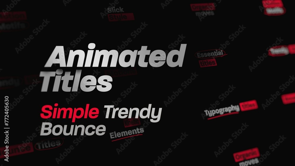 Simple Trendy Bounce Animated Ttiles Stock Template | Adobe Stock
