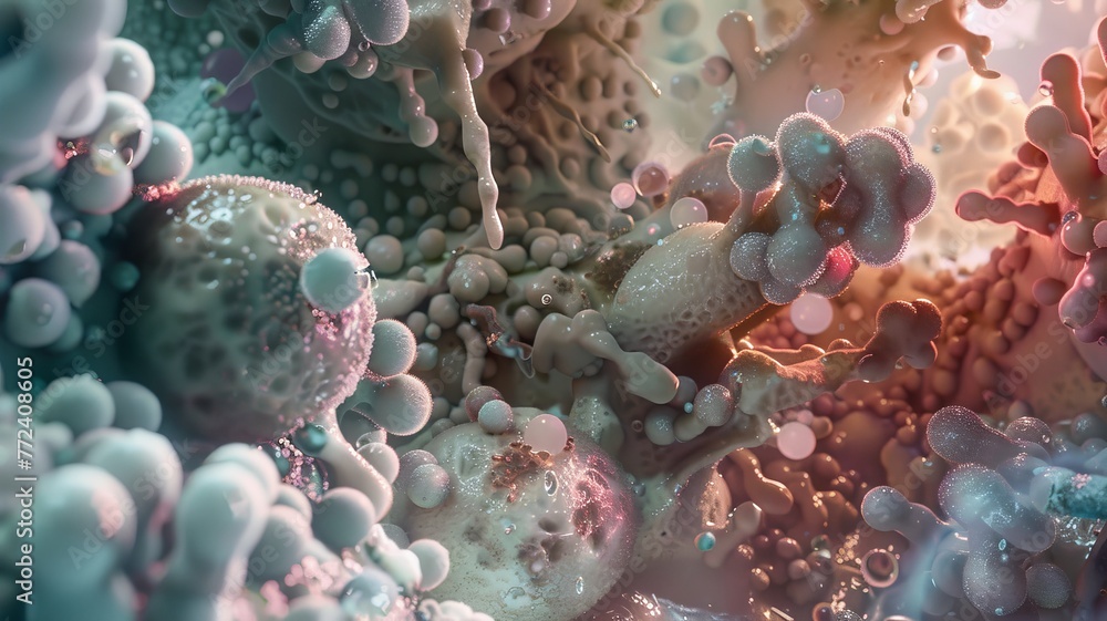 Microscopic view of bacterial colonies, illustrating their diverse ...