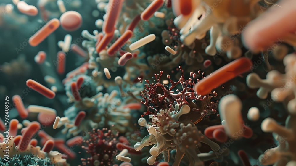 Microscopic view of bacterial colonies, illustrating their diverse ...