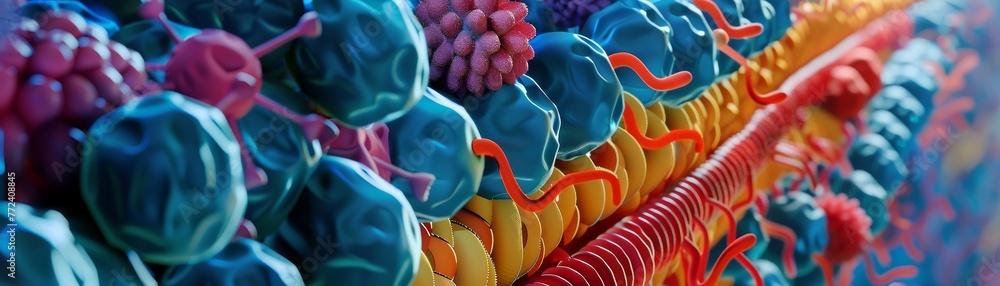 Poster Interactive model of the cell membrane, depicting its selective ...
