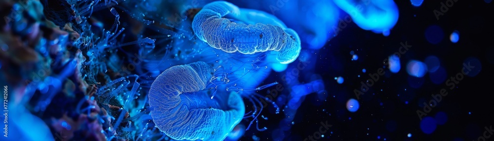 Bioluminescent reactions in living organisms, simulating the natural ...