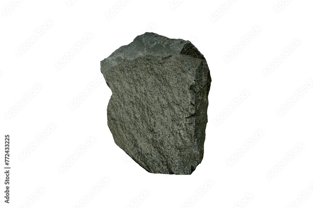 Specimen of Andesite rock isolated on white background. An extrusive ...