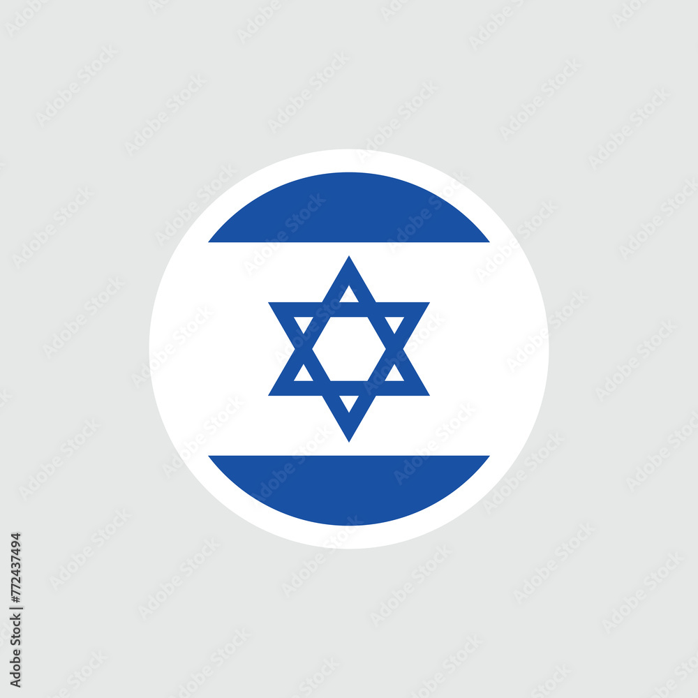 Flag of Israel, white and blue colors. Star of David. Six-pointed star ...
