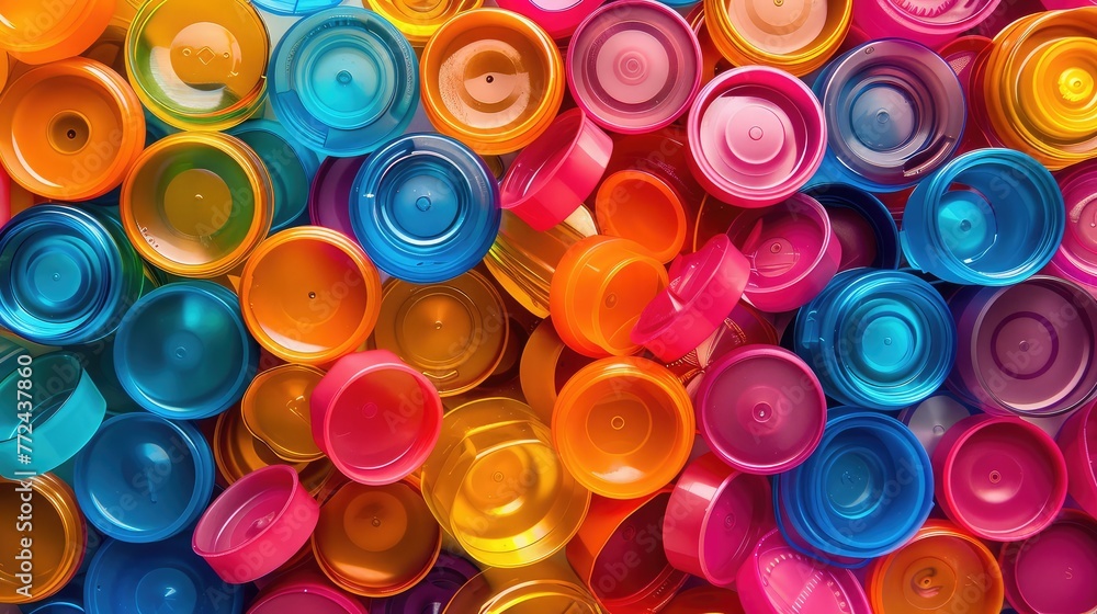 Colorful plastic caps background. Abstract background and texture for ...