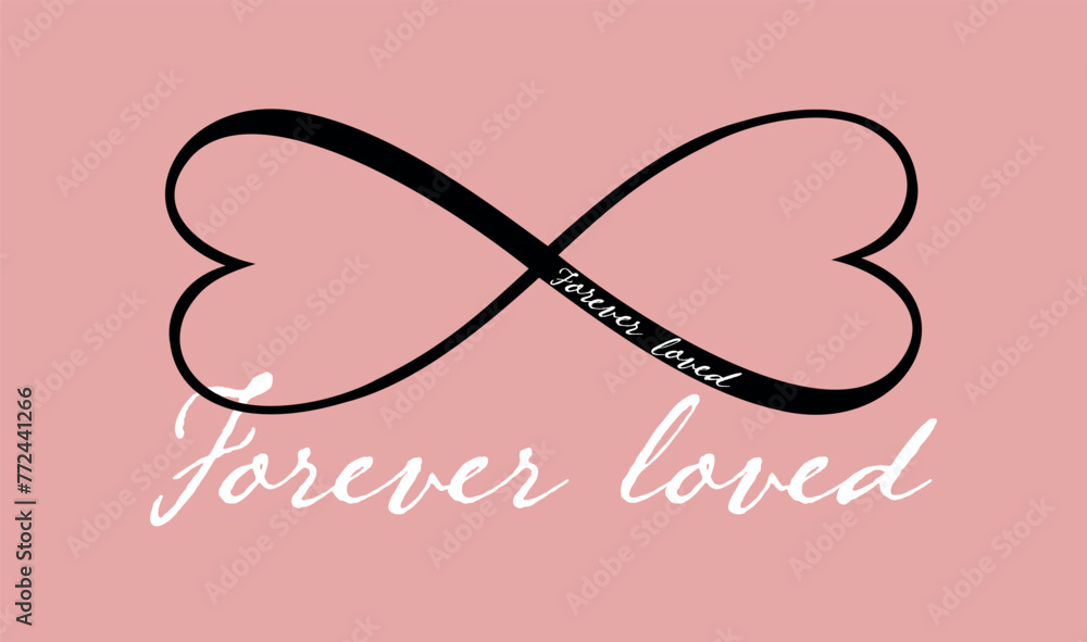 Infinity forever loved love symbol heart shaped sign silhouette.Eternal ...