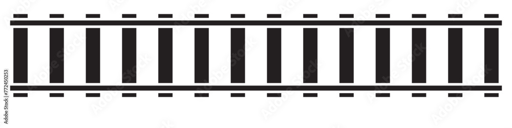 Vector illustration of curved railroad isolated on a white background ...