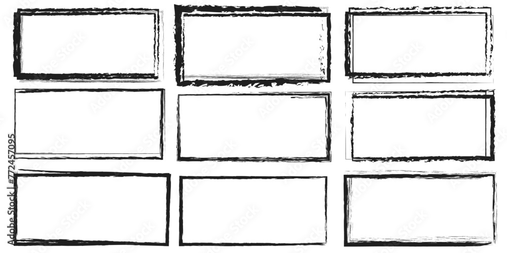 Hand drawn sketch frame vector.Simple doodle rectangle pencil frame ...