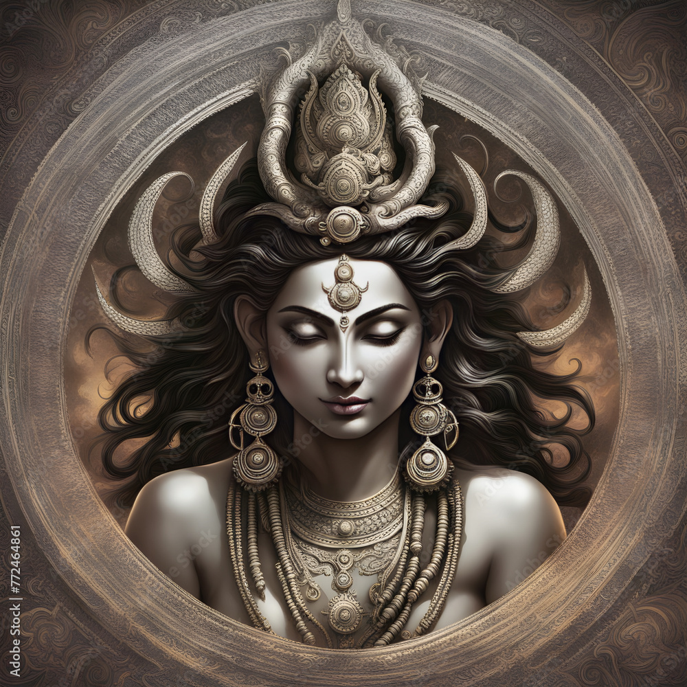 The divine union of male and female in this stunning rendering of Shiva ...